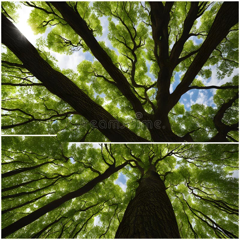 Huge Treetops with a Treetop Path, Ai-generatet Stock Illustration ...