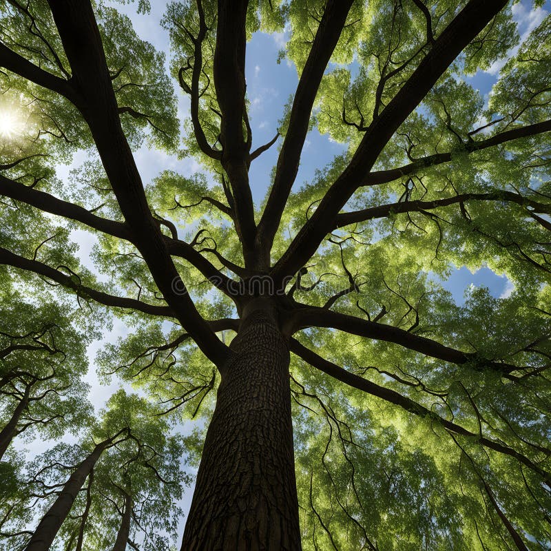 Huge Treetops with a Treetop Path, Ai-generatet Stock Illustration ...