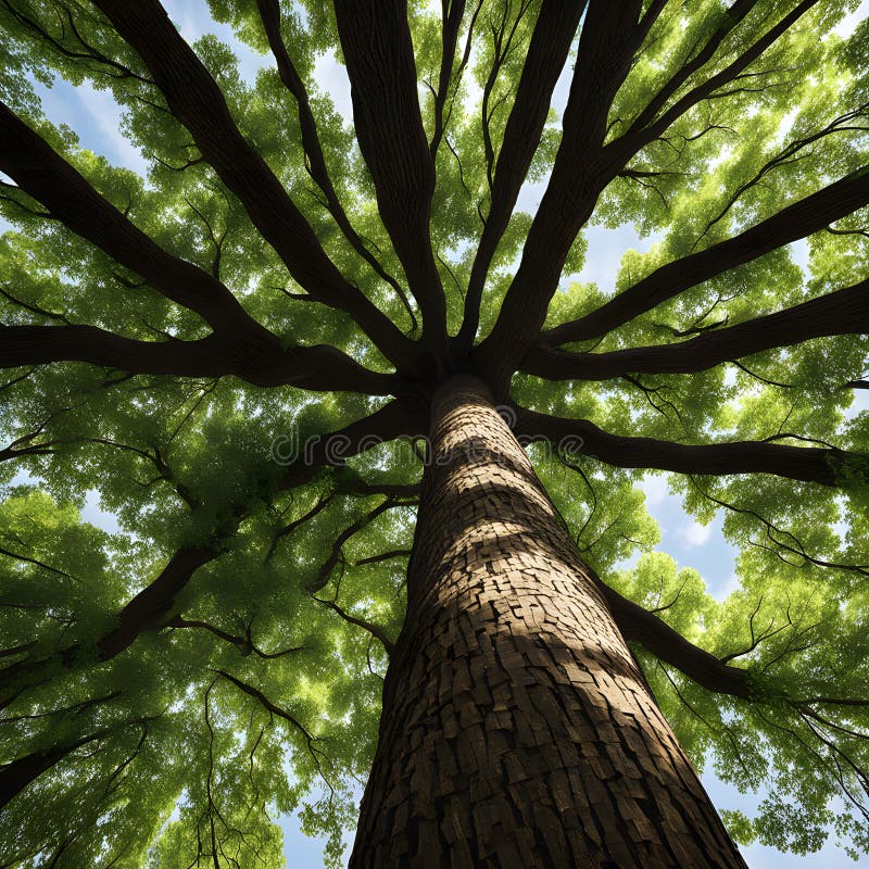 Huge Treetops with a Treetop Path, Ai-generatet Stock Illustration ...