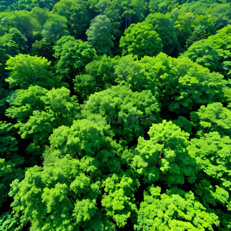 Huge Treetops with a Treetop Path, Ai-generatet Stock Illustration ...