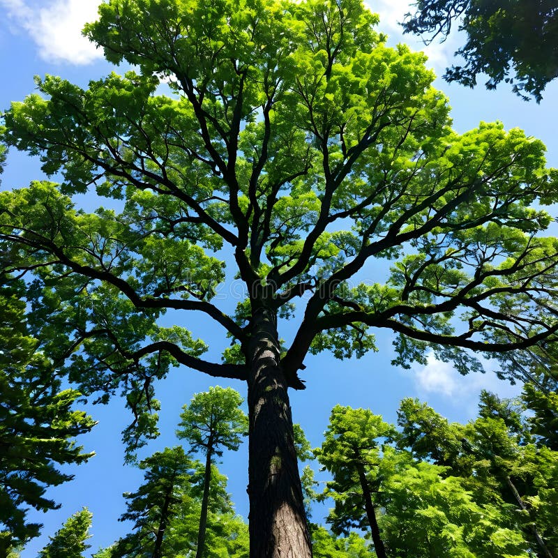 Huge Treetops with a Treetop Path, Ai-generatet Stock Illustration ...