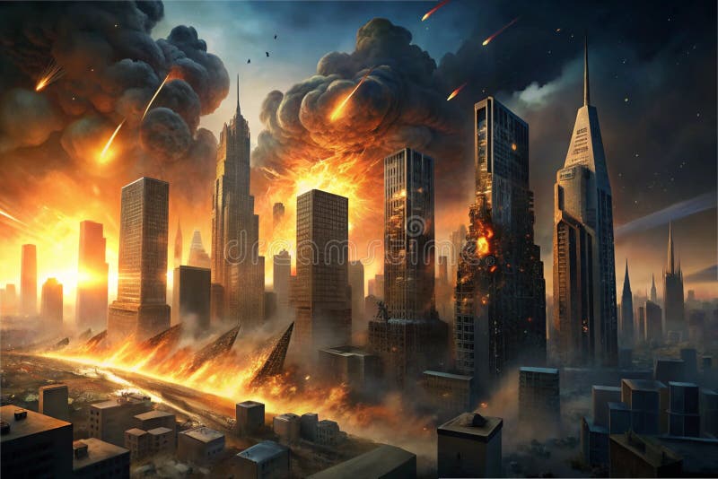 Huge Tsunami, Fire, Earthquake Destroy the Downtown of a Big Modern ...