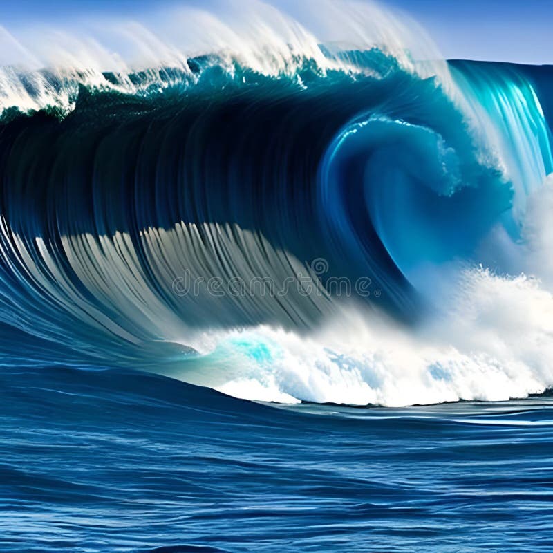 Huge tsunami waves stock illustration. Illustration of wave - 272362609