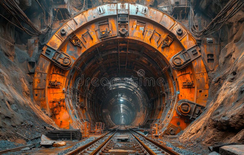 Tunnel Digging with a Big Machine Stock Image - Image of excavation ...