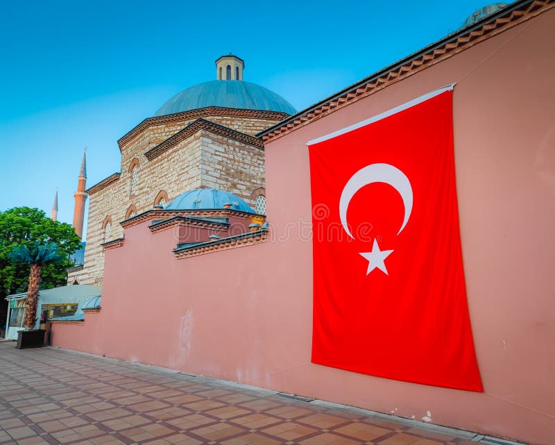 Huge Turkish Flag on a Wall in Istanbul Stock Photo - Image of pride ...