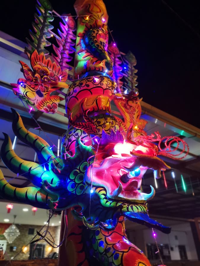 The Huge Unburned Joss Stick Light Up the Night Scene Outside the House ...