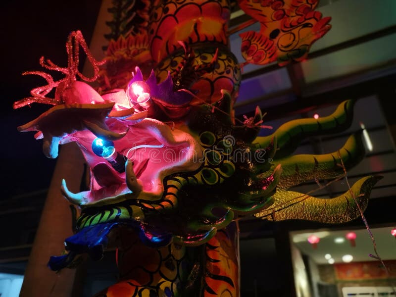 The Huge Unburned Joss Stick Light Up the Night Scene Outside the House ...