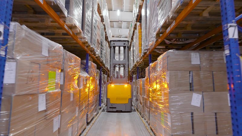 A Huge Warehouse Filled with Packed Pallets. Logistics and Storage of a ...