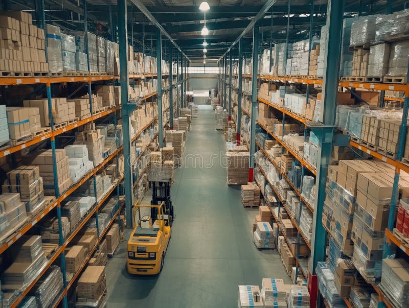 Huge warehouse with racks stock image. Image of supply - 309050107