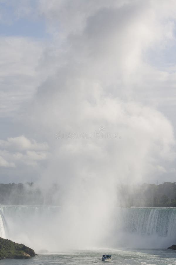 Huge Water Colum at Niagara Falls Stock Image - Image of boat, maid ...