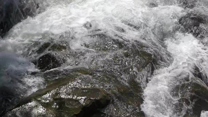 Huge Waterfall Flow with Foam in Slow-mo. Stock Footage - Video of ...