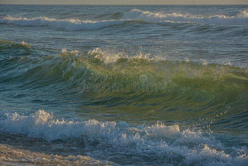 Sea Wave Backlit by Sunset, Generative Ai Stock Image - Image of motion ...