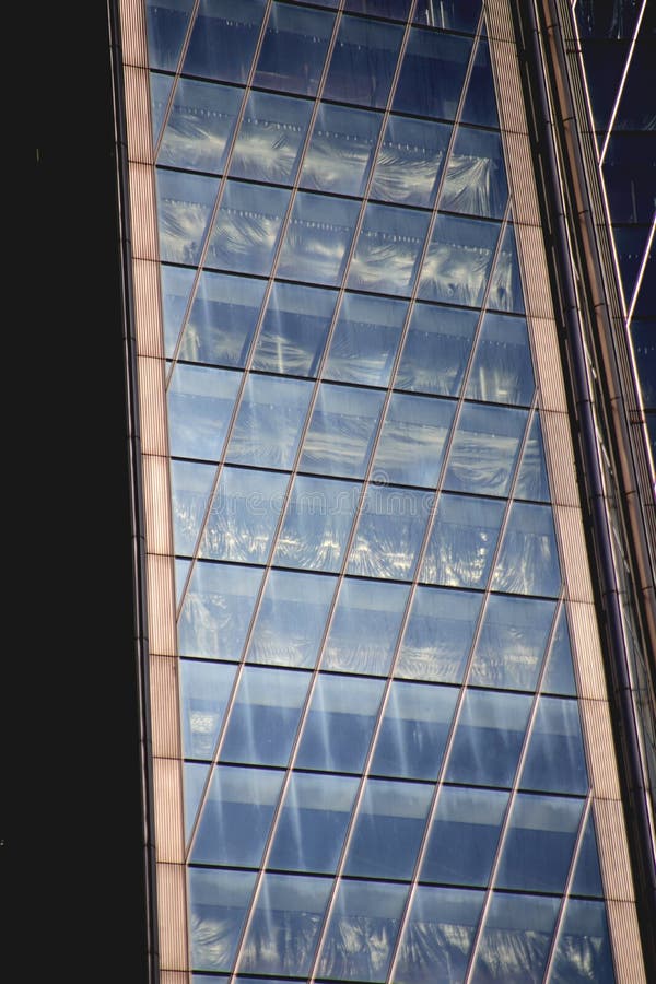 Huge Windows of a Skyscraper Reflecting the Color of the Sun Stock ...