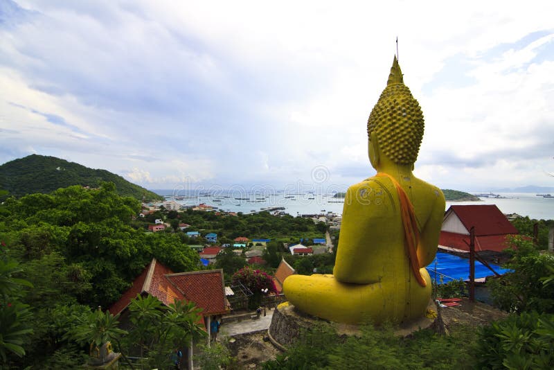 Huge yellow buddha statue stock photo. Image of culture - 14725490
