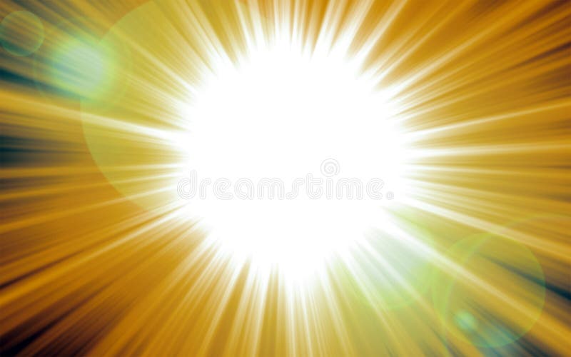 Huge Yellow Light Burst with Optical Camera-like Flares. Stock ...