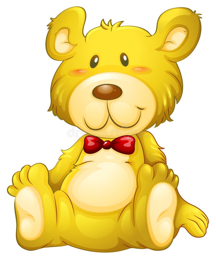 Yellow Bear Smile Sitting Cartoon Stock Illustration - Illustration of ...