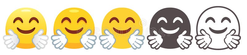 Social Media Care Emoji Hugging a Heart. Symbol of Care and Support ...