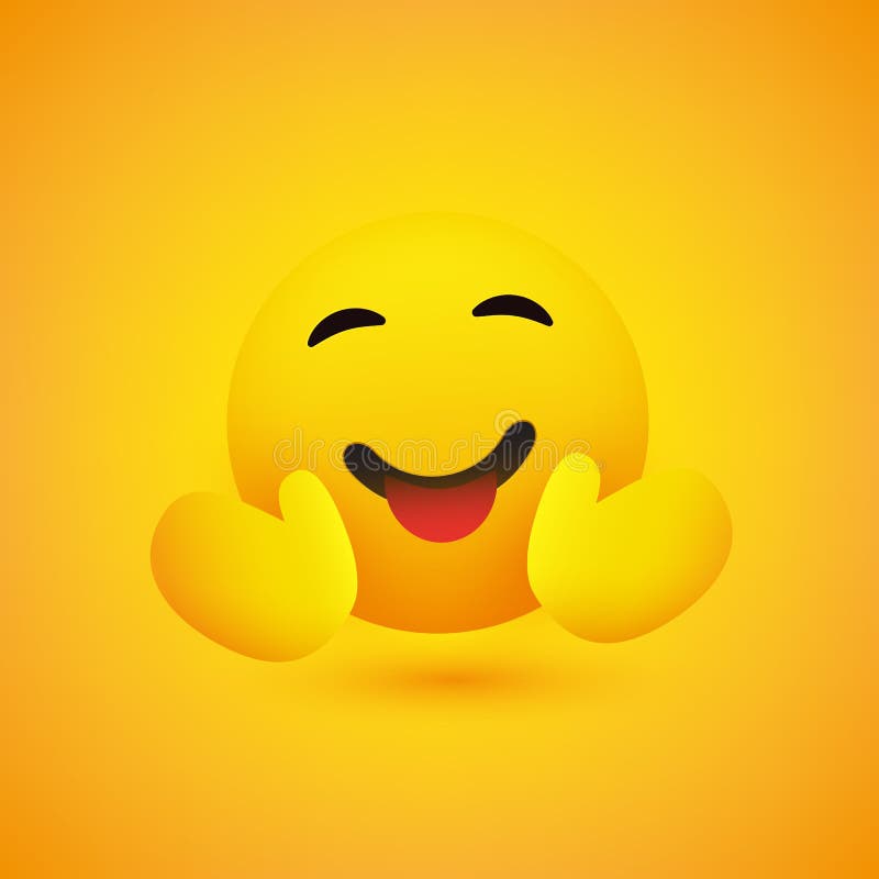 Hugging Face - Emoticon on Yellow Background - Vector Design Stock ...