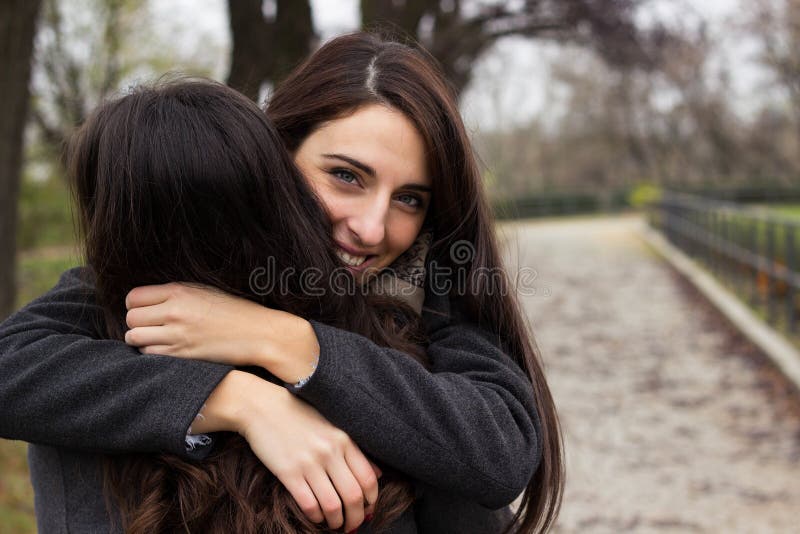 Hugging her best friend stock photo. Image of freshness - 60151598