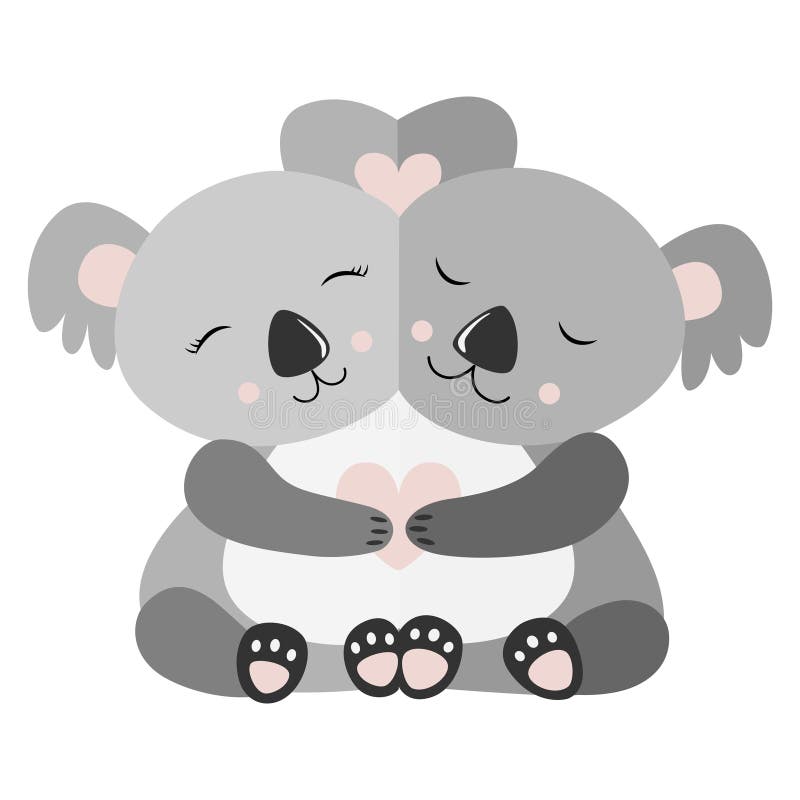 Cartoon Animals Hugging Each Other