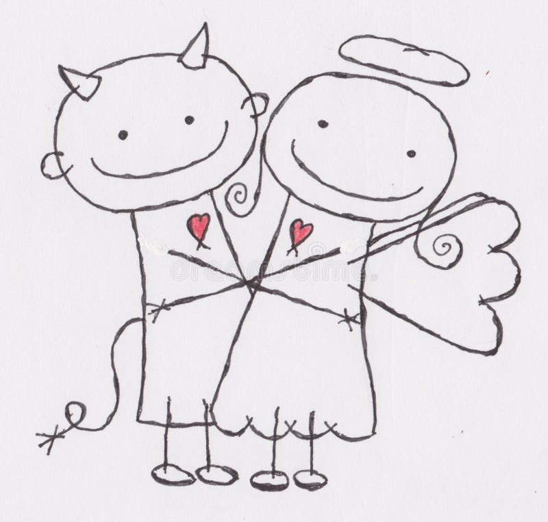 Hugging stock illustration. Illustration of devil, pretty - 79199213