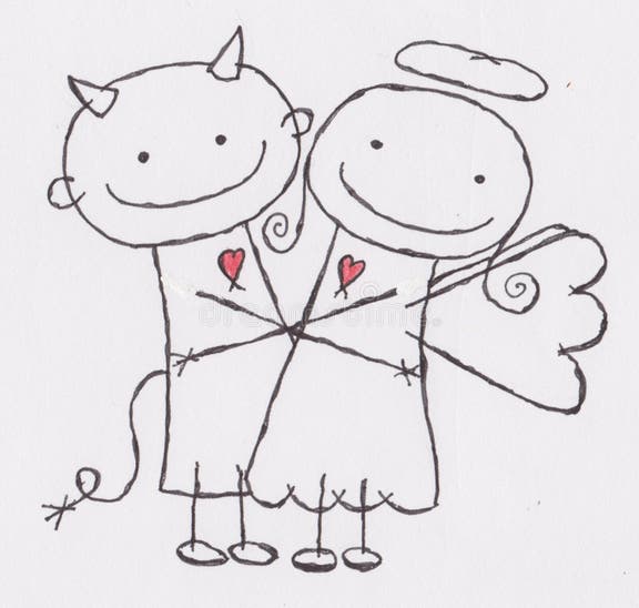 Hugging stock illustration. Illustration of devil, pretty - 79199213