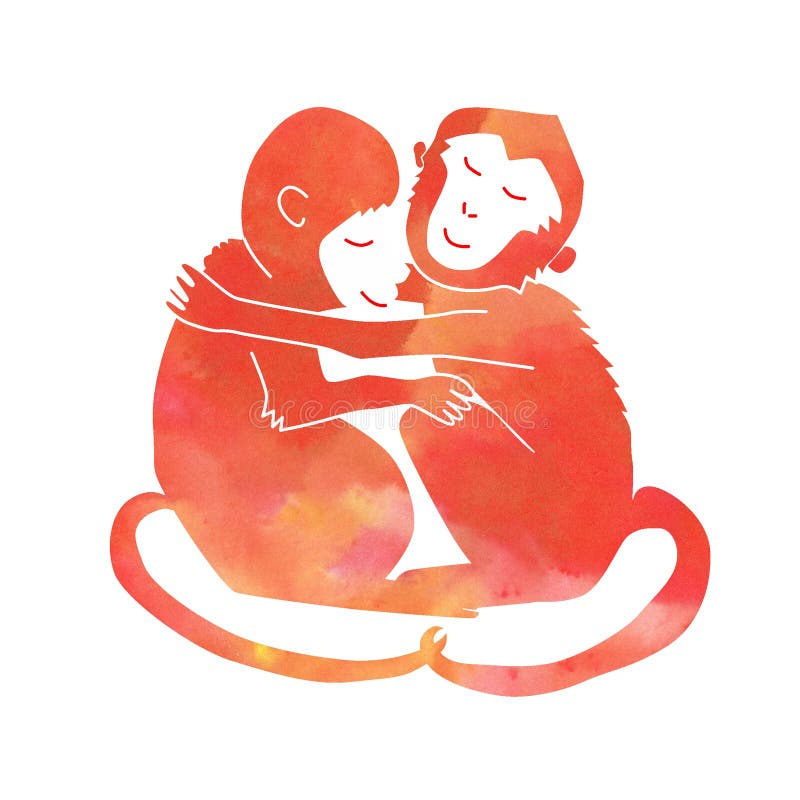 Monkeys Hugging Each Other. Love Animal Pattern. Capuchin Monkey. Hugs ...