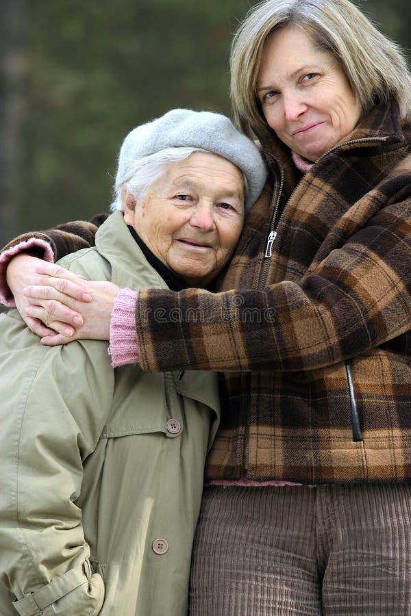 Hugging elderly person stock photo. Image of grandmother - 1436356
