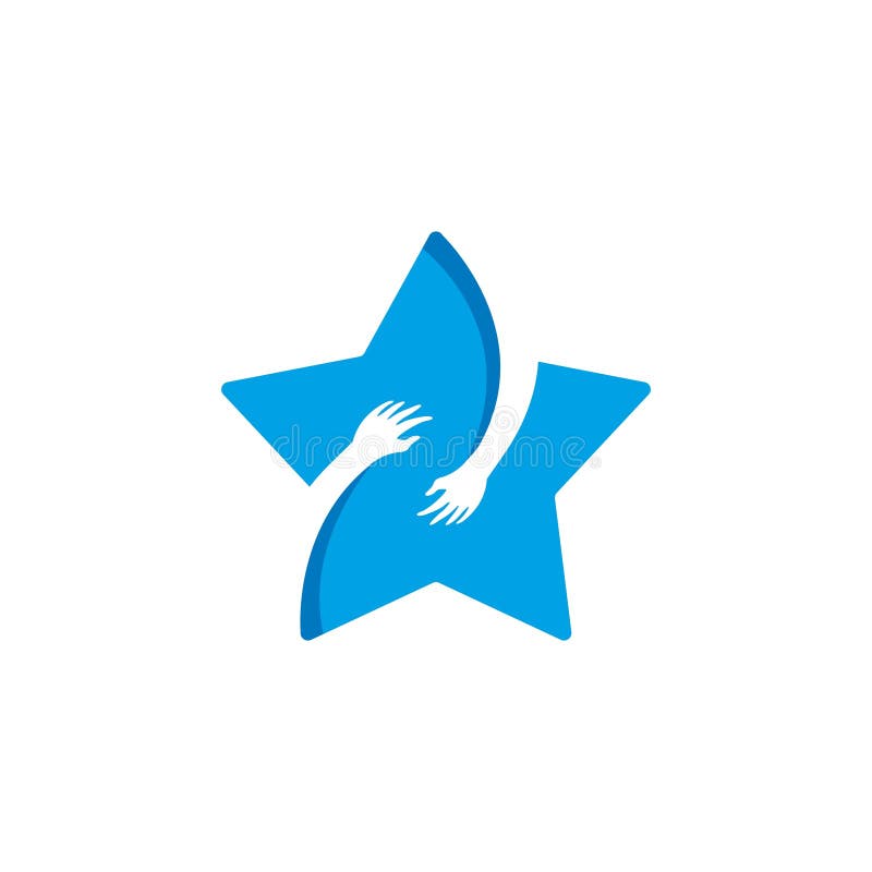 Hugging the Stars Vector Icon Design. Star Logo Design, Reaching the ...