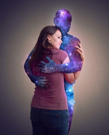 Hugging the universe stock image. Image of galaxy, virtual - 89718113