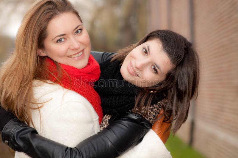 Hugging women stock image. Image of loving, brunette - 17201651
