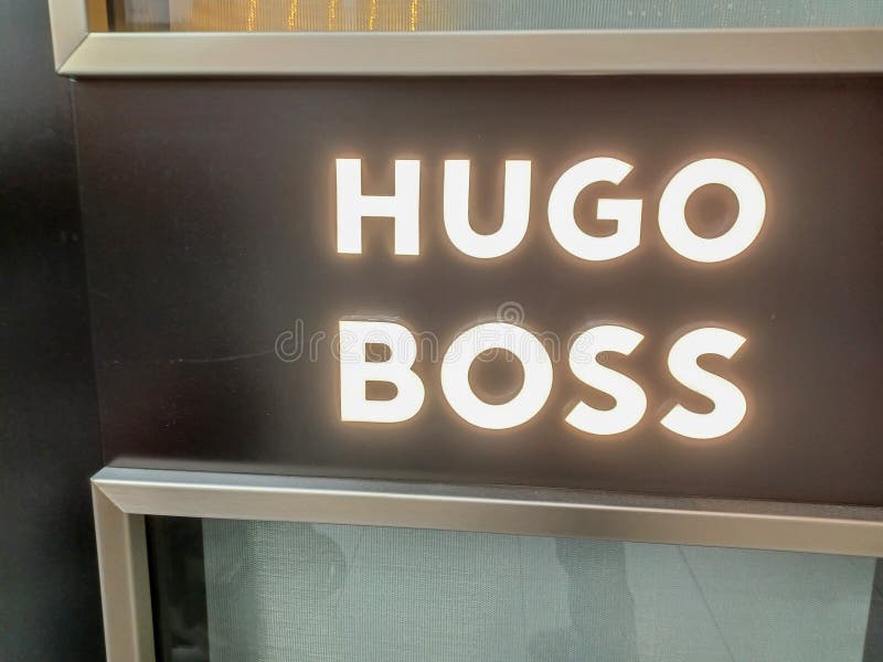 Hugo Boss company logo editorial photography. Image of clothing - 316909377