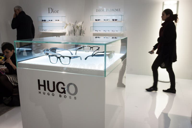 Hugo Boss Glasses On Display At Mido 2014 In Milan, Italy Editorial ...