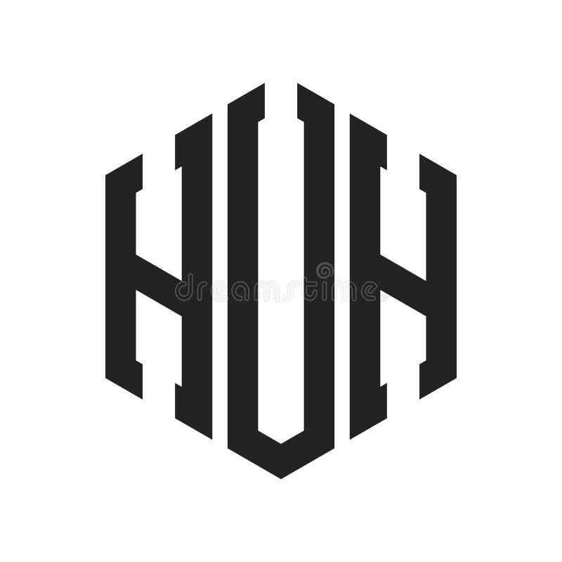 HUH Logo Design. Initial Letter HUH Monogram Logo Using Hexagon Shape ...