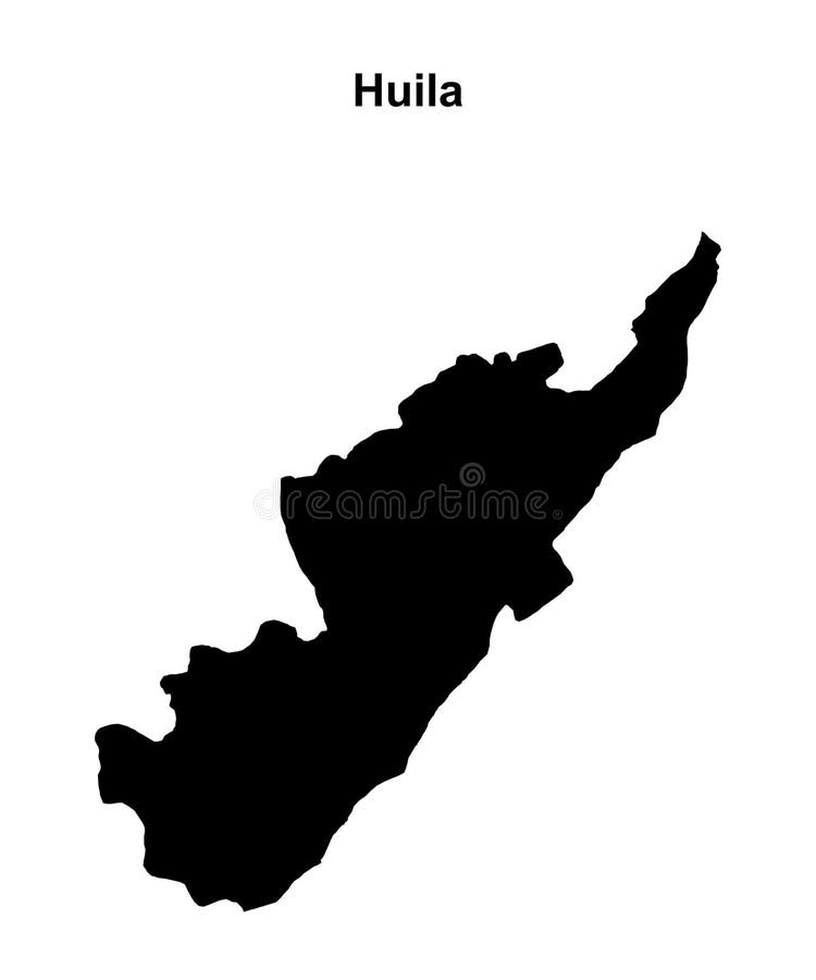 Huila outline map stock vector. Illustration of departments - 360354516