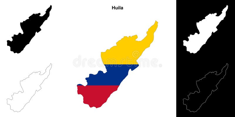 Huila outline map stock vector. Illustration of department - 323761011