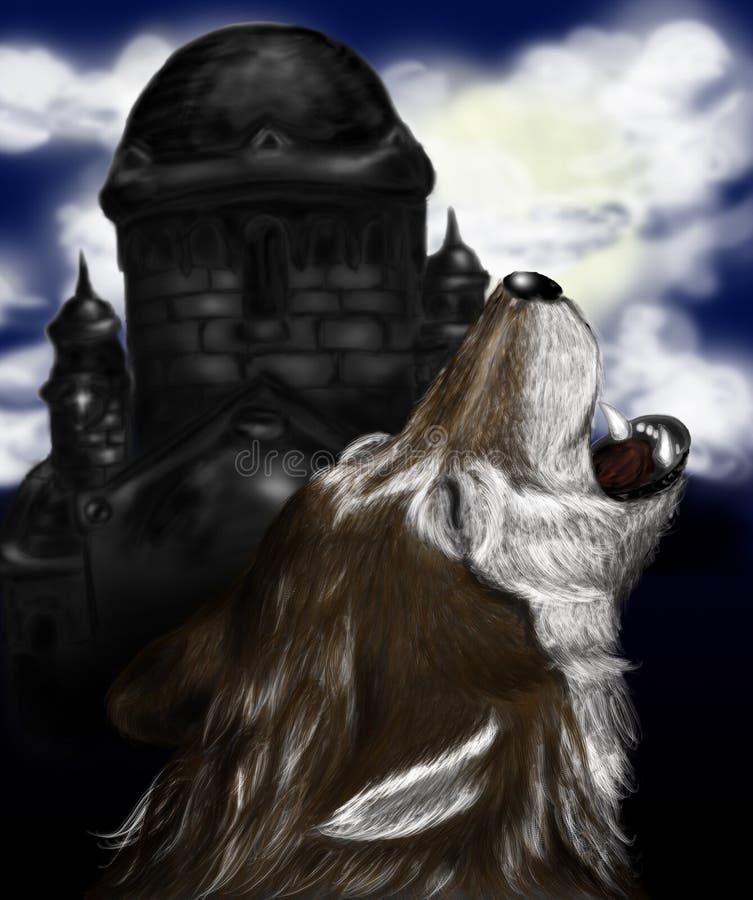 Huilende wolf stock illustratie. Illustration of dier - 12270789