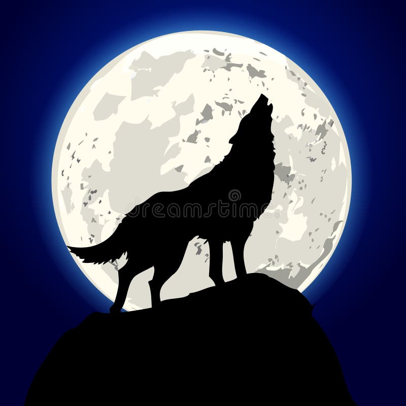 Huilende wolf vector illustratie. Illustration of horizon - 31963105