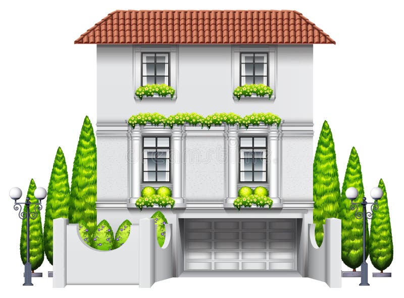 Huis vector illustratie. Illustration of privé, stappen - 48724560