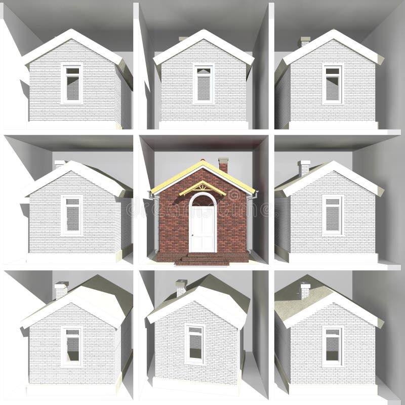 Huismodellen op het rek stock illustratie. Illustration of keus - 55183648