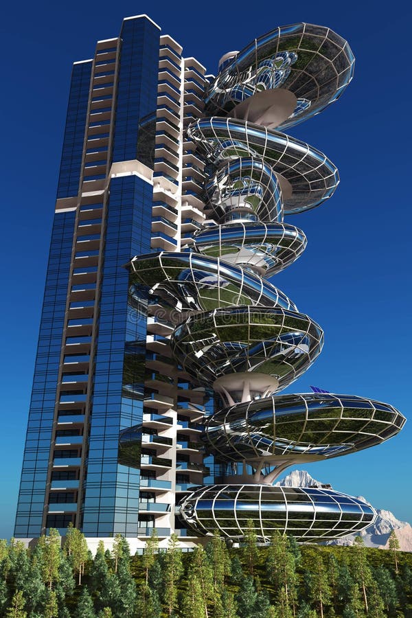 Huizen van de toekomst stock illustratie. Illustration of ...