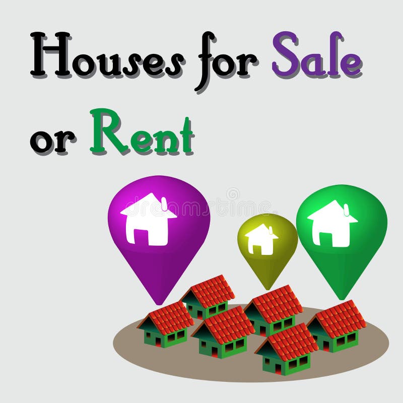Huizen Voor Verkoop of Huur Vector Illustratie - Illustration of klant ...