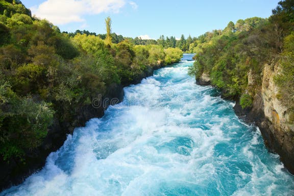 Huka Falls stock photo. Image of fast, scenics, blue - 16561294