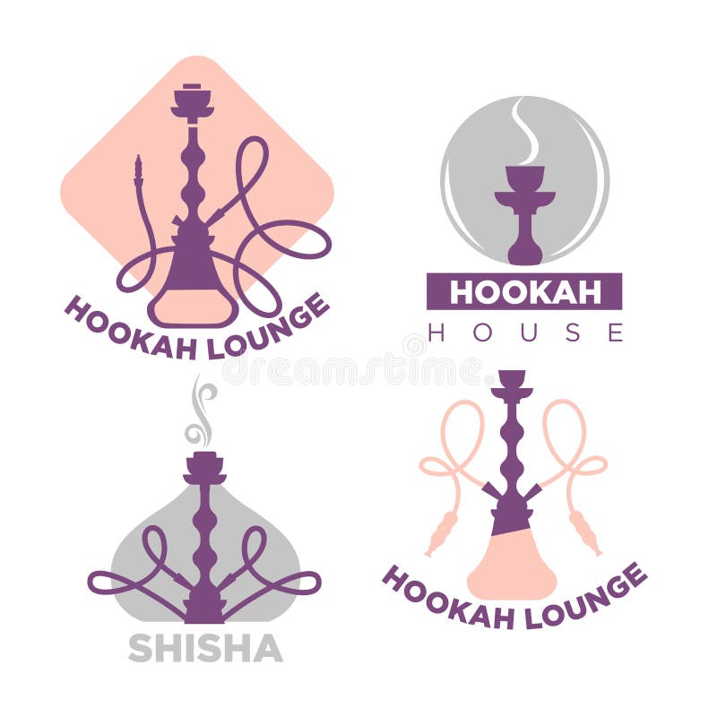 Huka Haus- Oder Shishalounge Bar-Vektorikonen Eingestellt Vektor ...