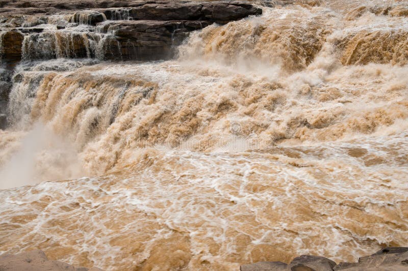 Hukou Waterfall Horizontal Composition Stock Photo - Image of flowing ...
