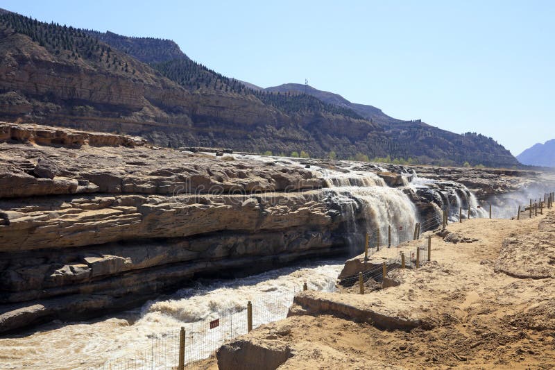 Hukou Waterfall Scenery of the Yellow River in China Stock Image ...