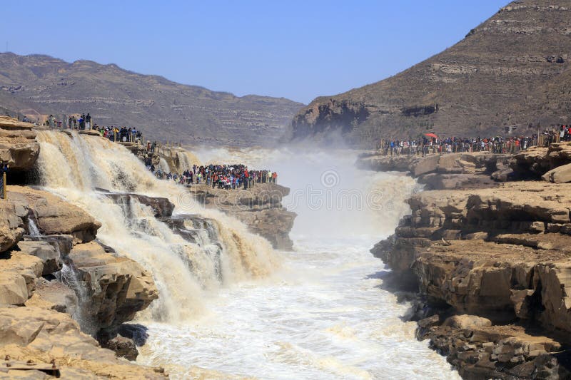 Hukou Waterfall Scenery of the Yellow River in China Editorial ...