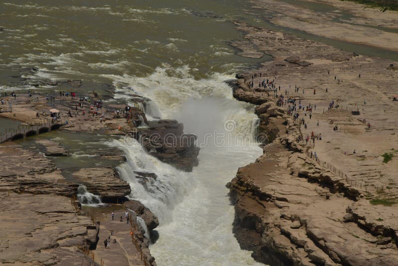 The Aerial Photography of Hukou Waterfalls of Yellow River Stock Image ...