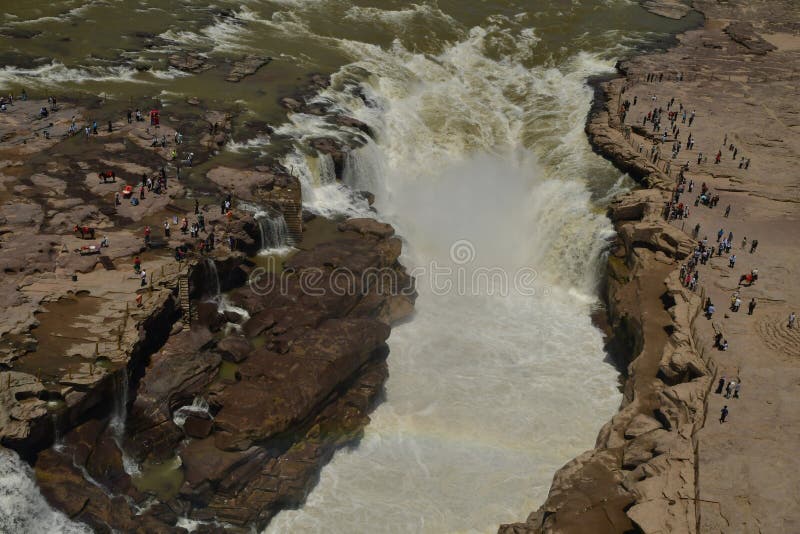 The Aerial Photography of Hukou Waterfalls of Yellow River Stock Photo ...