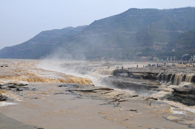 Hukou Waterfall of Chinas Yellow River Stock Photo - Image of large ...